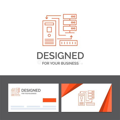 Business Logo Template For Combination Data Database Electronic Information Orange Visiting