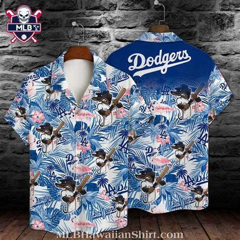 Cartoon Mascot Dodgers Tropical Fan Hawaiian Shirt Mlb Hawaiian Shirt