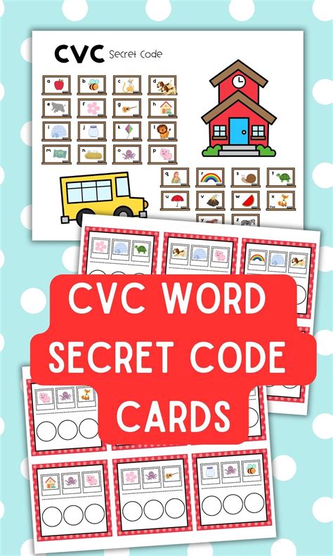 Secret Codes Cvc Flash Cards Printable Abc Printable Cards Secret
