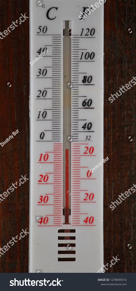Thermometer Showing Temperature Below Zero Degrees Stock Photo Shutterstock