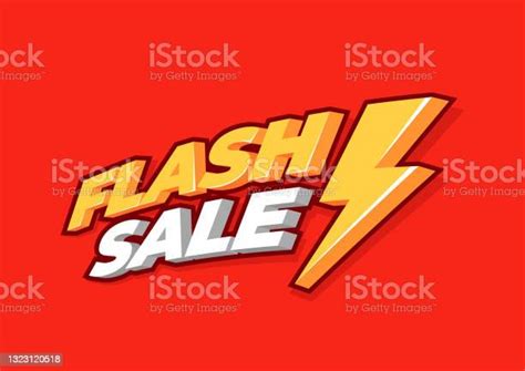 빨간색 배경에 천둥플래시 판매 플래시 판매 배너 템플릿 디자인 3차원 형태에 대한 스톡 벡터 아트 및 기타 이미지 3차원 형태 문자 반짝 세일 Istock