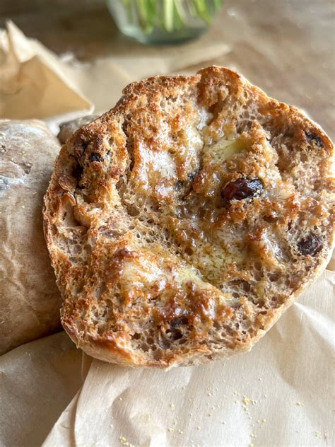 Cinnamon Raisin English Muffins She Likes Milk
