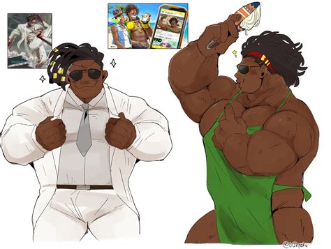 Rule 34 Apron Bara Black Hair Blush Capcom Dark Skinned Male Dark