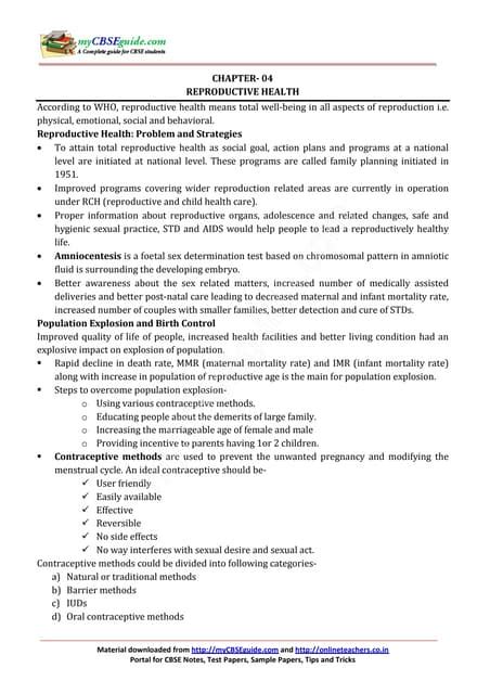 Chapter 4 Reproductive Health Pptx Pregnancy Reproductive Health