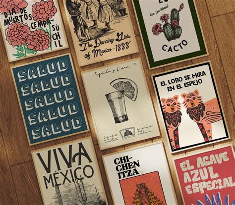 Retro Mexican Art Prints Spanish Gallery Wall Art Digital Download