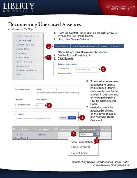 Documenting Unexcused Absences