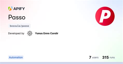 Issues · Passo Deprecated · Apify