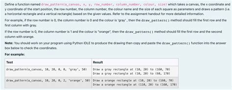 Solved Define A Function Named Drawpatternacanvas X Y