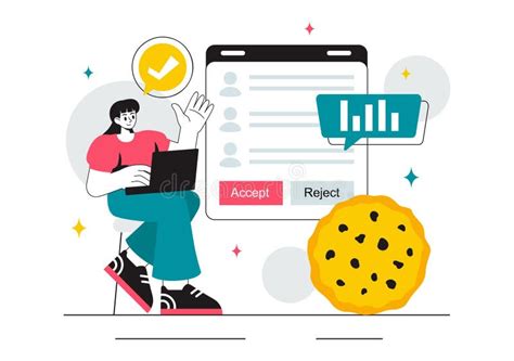 Internet Cookies Technology Vector Illustration Featuring Tracking