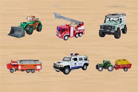 学习认识铲车消防车越野车 警车运输拖拉机等工程车 越野车 消防车 铲车