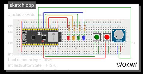 Debouncer Med Millis Wokwi Esp32 Stm32 Arduino Simulator