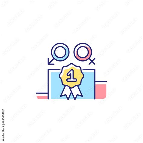 Gender Equality RGB Color Icon Enjoy Equal Rewards Gender Parity Male And Female Compete
