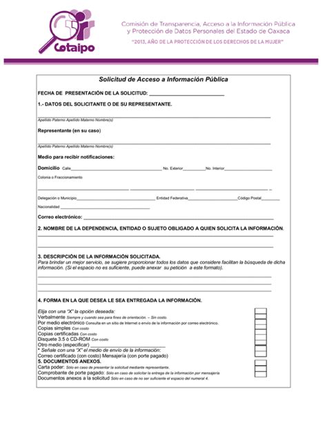 Solicitud de Acceso a Información Pública