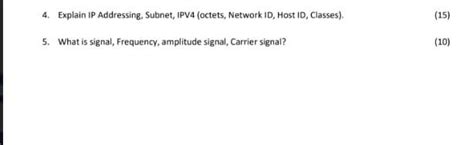 Solved 4 Explain Ip Addressing Subnet Ipv4 Octets