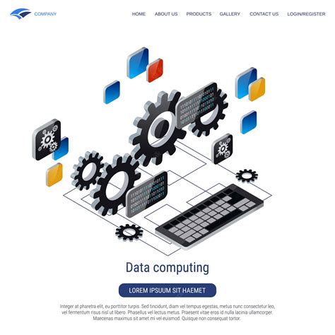 Premium Vector Data Computing 3d Isometric Vector Concept Illustration