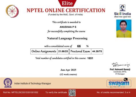 nptel certification anushaa p s