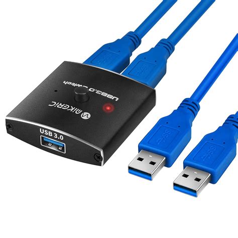 Amazon Com USB 3 0 Switch Selector USB Switch 2 In 1 Out For 2 Computers Sharing 1 USB Device