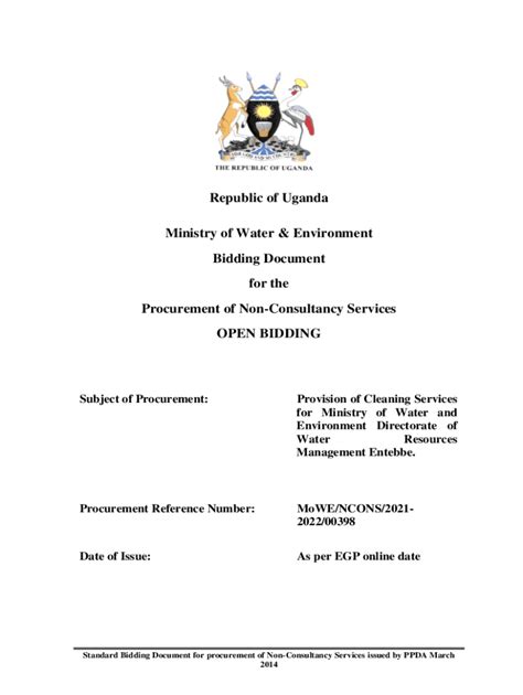 Fillable Online Bidding Document For Framework Contracts For Services
