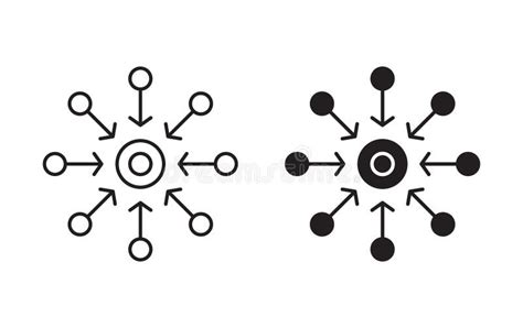 Centralized Outline Icon Collection Or Set Centralized Thin Vector