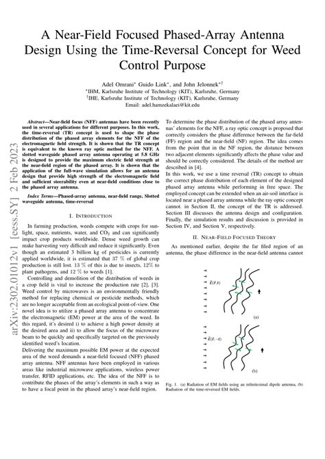 Pdf A Near Field Focused Phased Array Antenna Design Using The Time