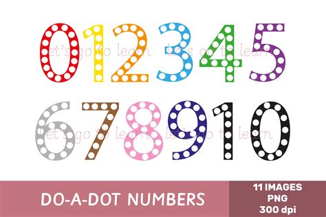 Do A Dot Numbers Clip Art Math Clipart Graphic By Let´s Go To Learn · Creative Fabrica
