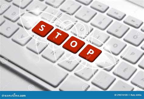 Keyboard With Red Button Stock Photo Image Of Round 29074100