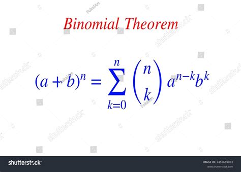 Binomial Theorem Maths Equation High Quality Stock Vector Royalty Free