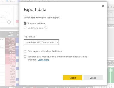 Solved Export Power Bi Data To To Excel File As Xlsx Not