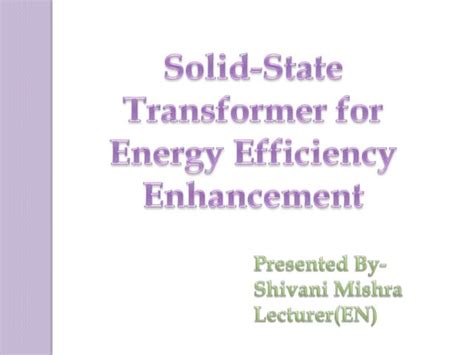 Solid State Transformer Pptx Computer Networking Computing
