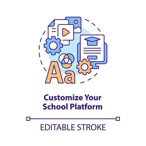 Customize Your School Platform Concept Icon Launching School Lms