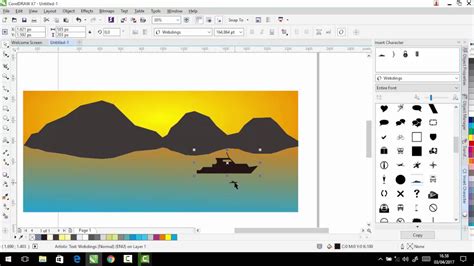 Coreldraw X7 Tutorial Cara Membuat Pemandangan Dengan Mudah 2017 Youtube