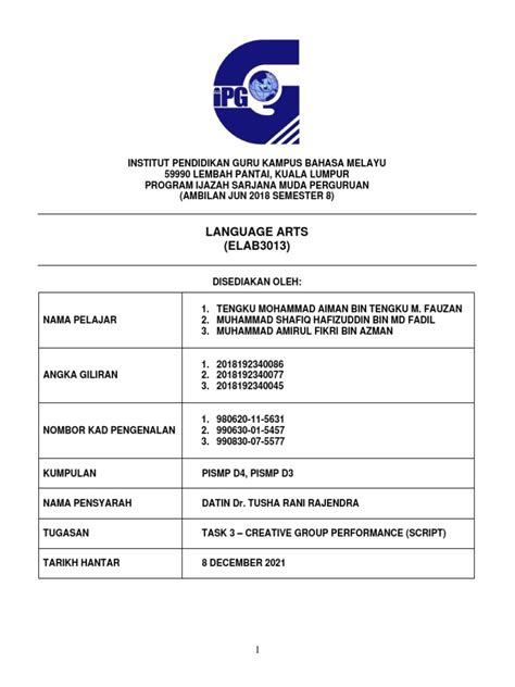 Script Of Henrys Freedom Box Task 3 Elab3013 Tengku Fikri Shafiq