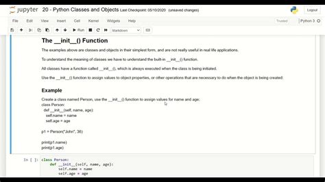 Python Exercise 20 Python Classes And Objects Youtube