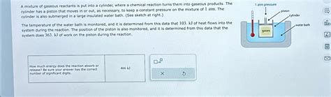 solved a mixture of gaseous reactants is put into a