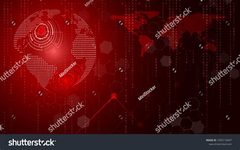 Red Technology Circle Computer Science Abstract Stock Vector Royalty