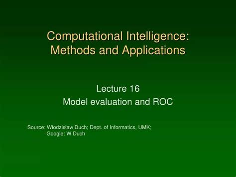 Ppt Computational Intelligence Methods And Applications Powerpoint