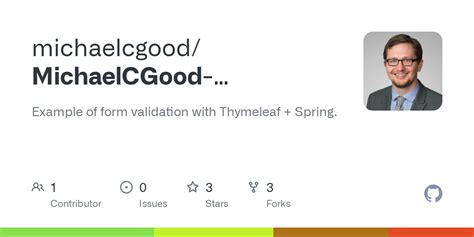 Github Michaelcgoodmichaelcgood Validation Thymeleaf Example Of
