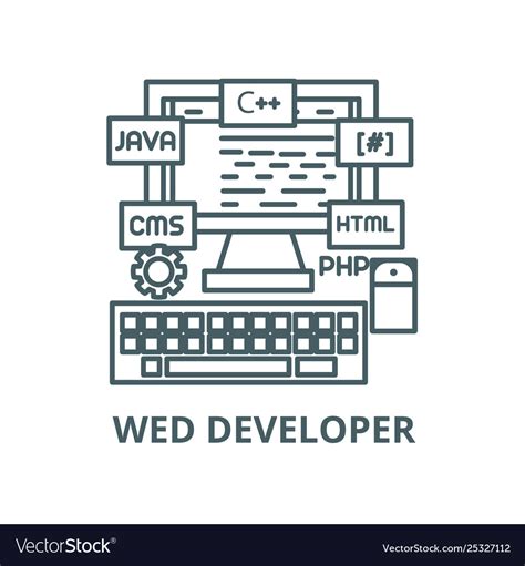 programmingcodingwed developer line icon vector image