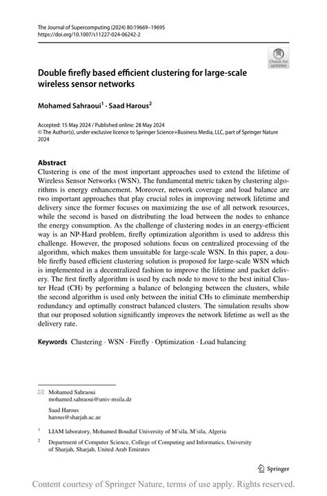 Double Firefly Based Efficient Clustering For Large Scale Wireless Sensor Networks