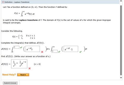 Solved Definition Laplace TransformLet F Be A Function Chegg