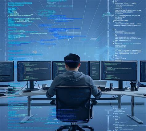 Coder Engineer Working With His Pc Premium Ai Generated Image