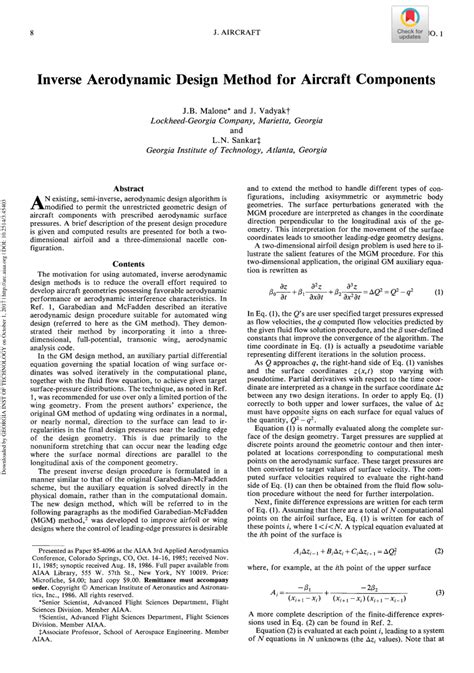 Pdf Inverse Aerodynamic Design Method For Aircraft Components