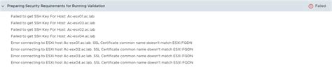VCF 4 4 Prerequisite Error SSL Certificate Common Name Doesnt Match