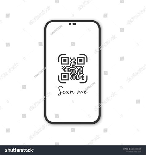 Realistic Smartphone Qr Code Scanner Scan เวกเตอร์สต็อก ปลอดค่าลิขสิทธิ์ 2206700315