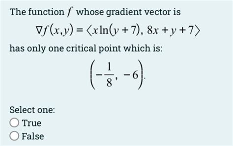 solved the function f whose gradient vector is vf x y