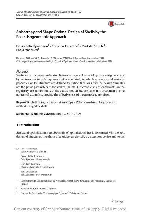 Anisotropy And Shape Optimal Design Of Shells By The Polar Isogeometric