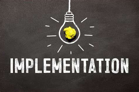 Premium Photo Implementation Text On White Paper Over Torn Paper