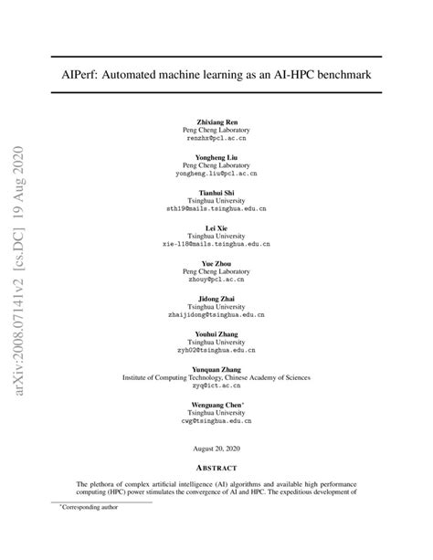 AIPerf Automated Machine Learning As An AI HPC Benchmark DeepAI