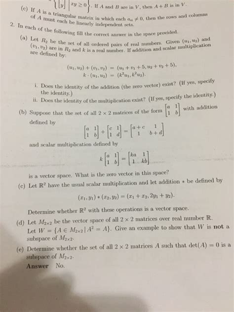 Solved If A And B Are In V Then A B Is In V C If A Of A Chegg Com