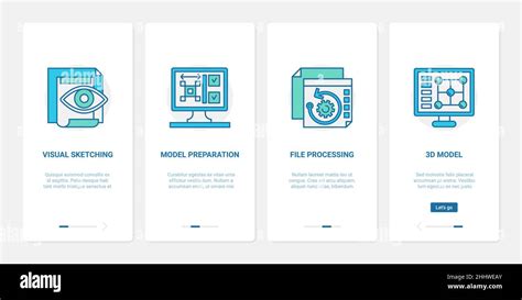 3d Model File Processing Design Vector Illustration Ux Ui Onboarding